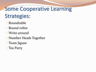 Cooperative learning Strategy (Ero Dela Vega) | PPTX