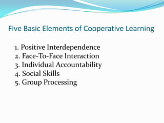 Cooperative learning for esl | PPTX
