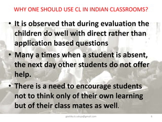 Cooperative learning in Indian classroom teaching and learning process ...