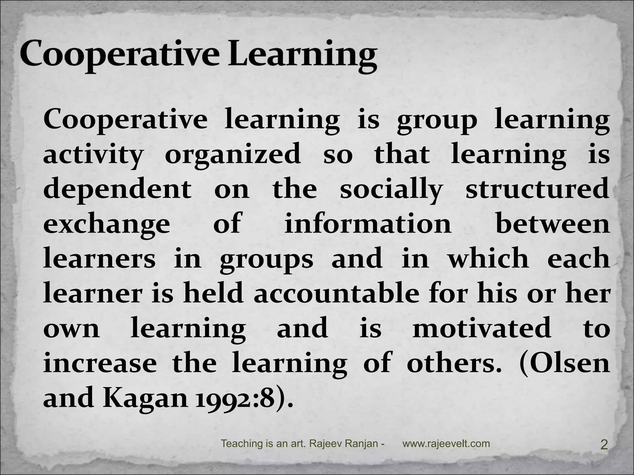 Cooperative learning in school education teaching techniques and ...