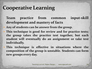 Cooperative learning in school education teaching techniques and ...