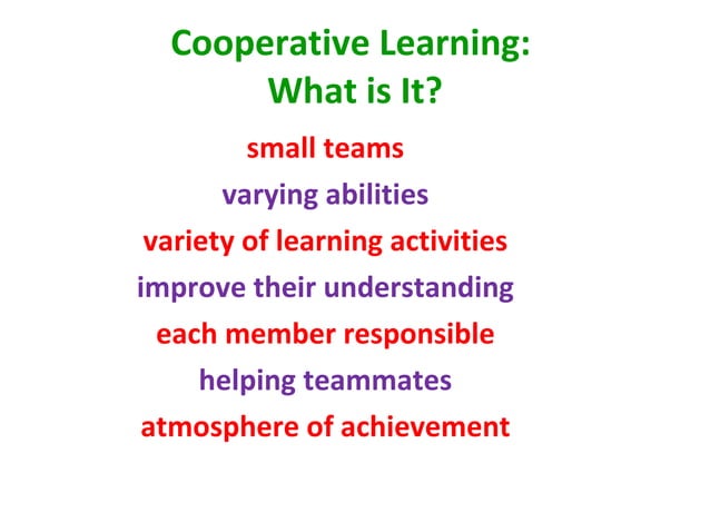 Cooperative Learning Overview Ppt For Ccc | PPT