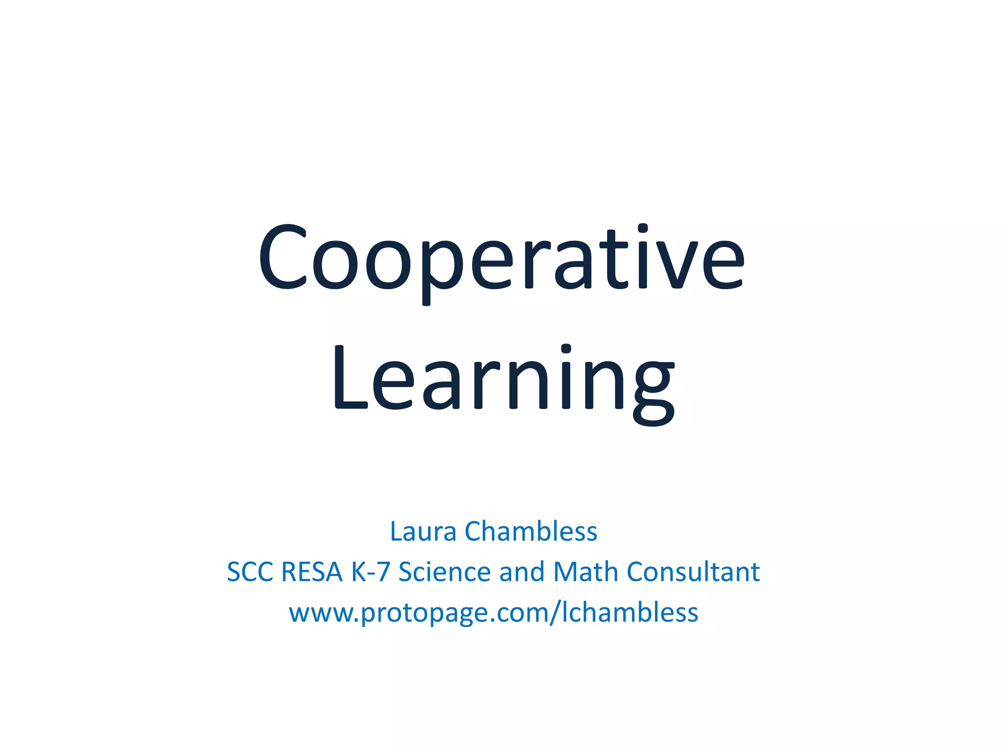 Cooperative Learning Overview Ppt For Hour Meeting | PPTX