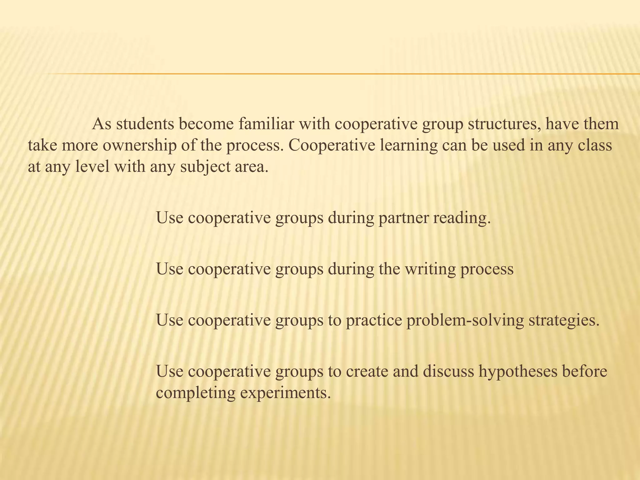 Cooperative learning slide presentation | PPT
