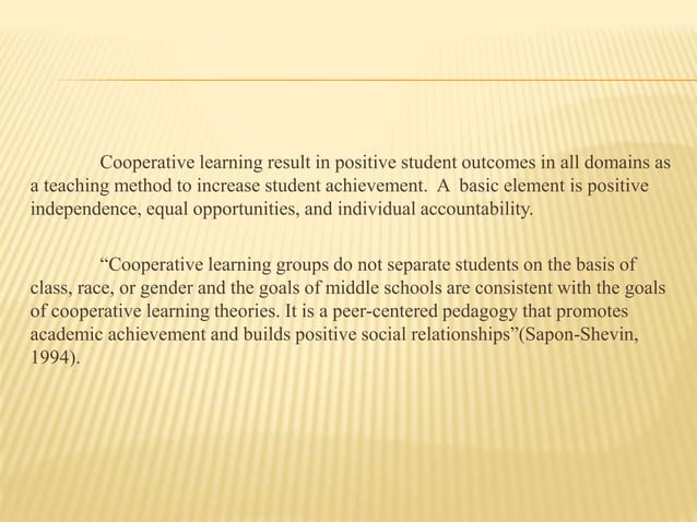 Cooperative learning slide presentation | PPT