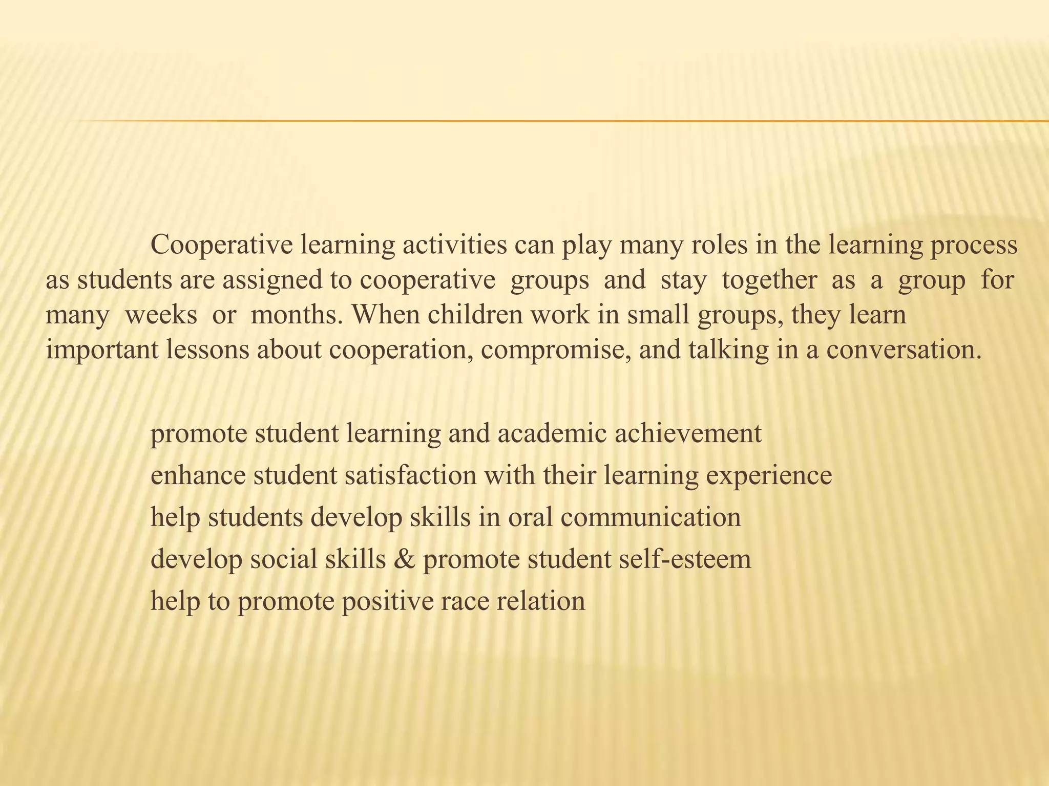 Cooperative learning slide presentation | PPT