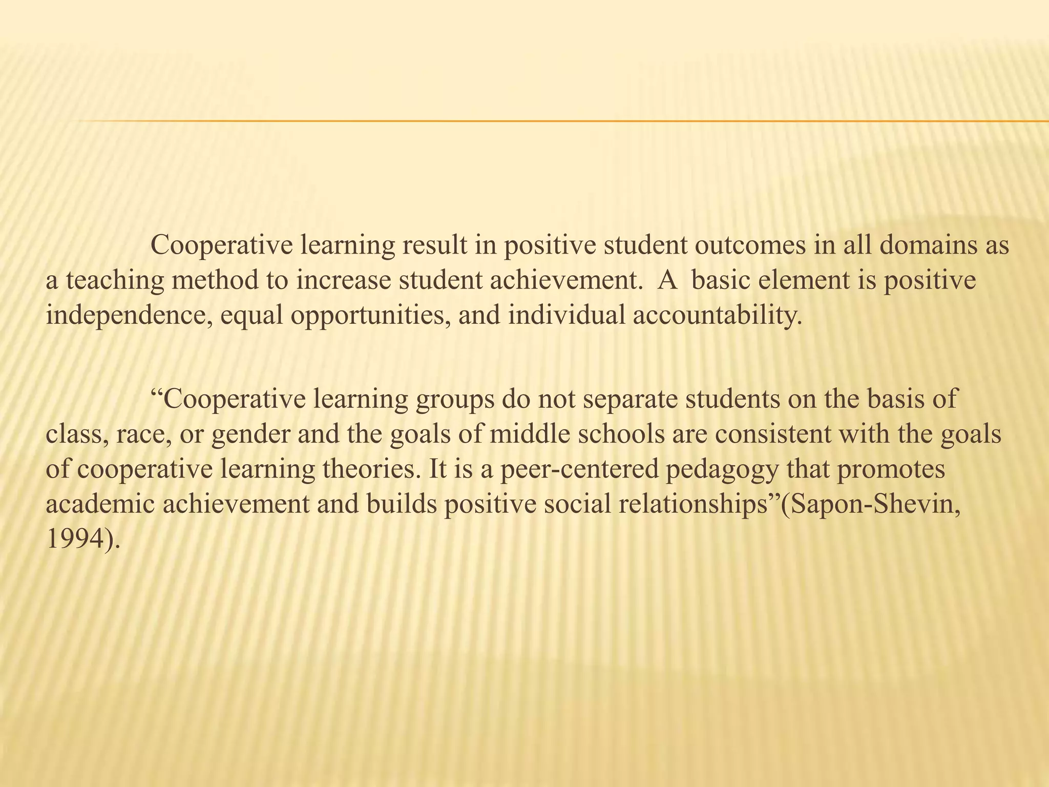 Cooperative learning slide presentation | PPT