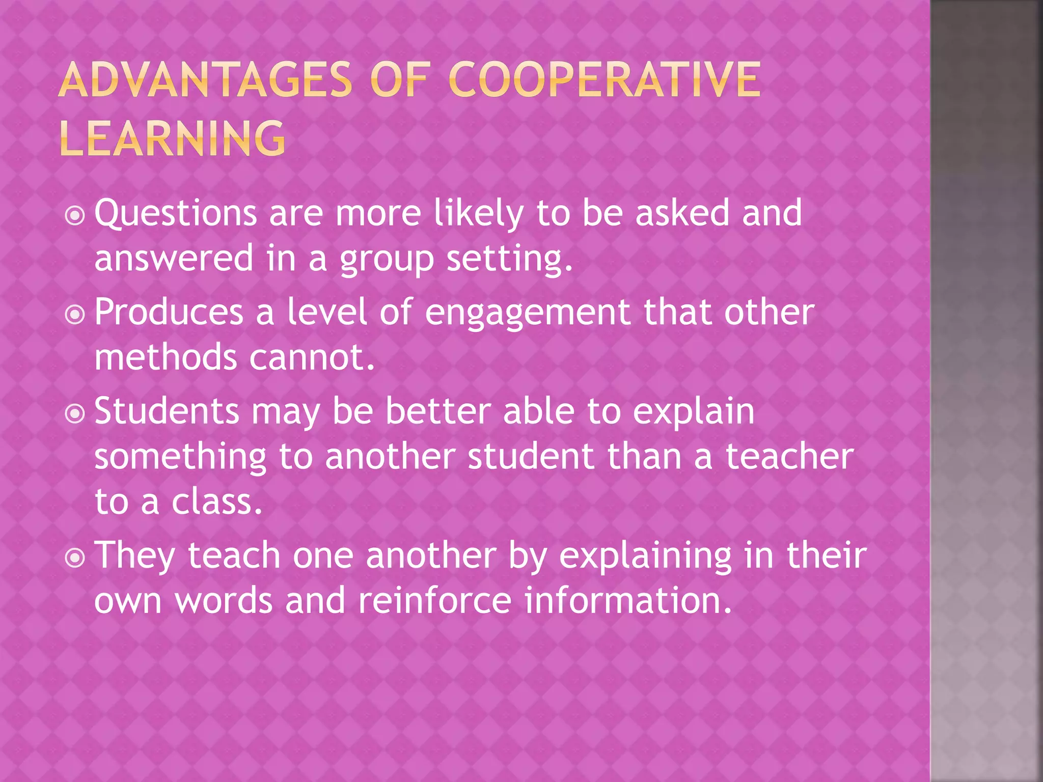 Cooperative learning teaching method | PPTX