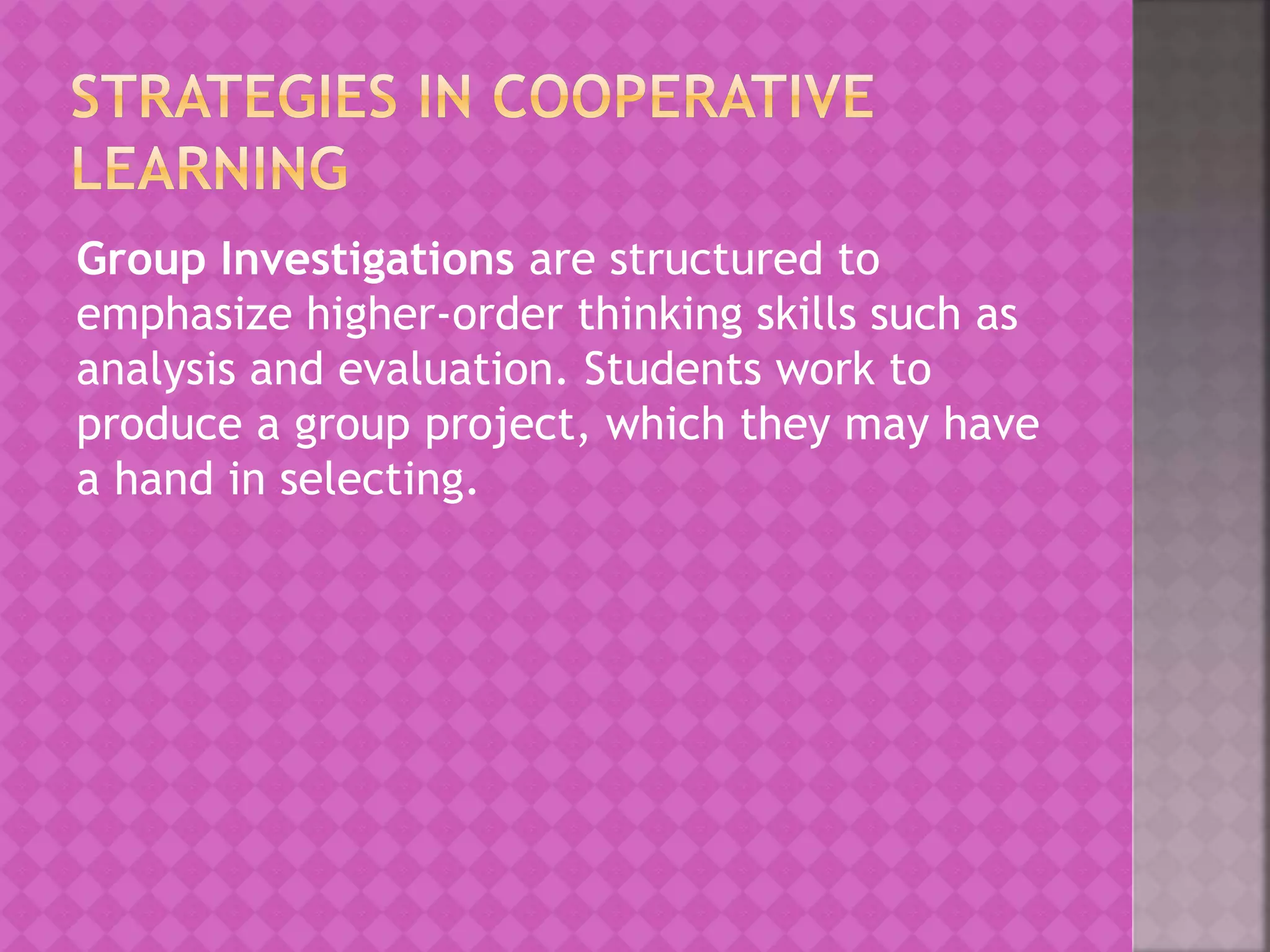 Cooperative learning teaching method | PPT