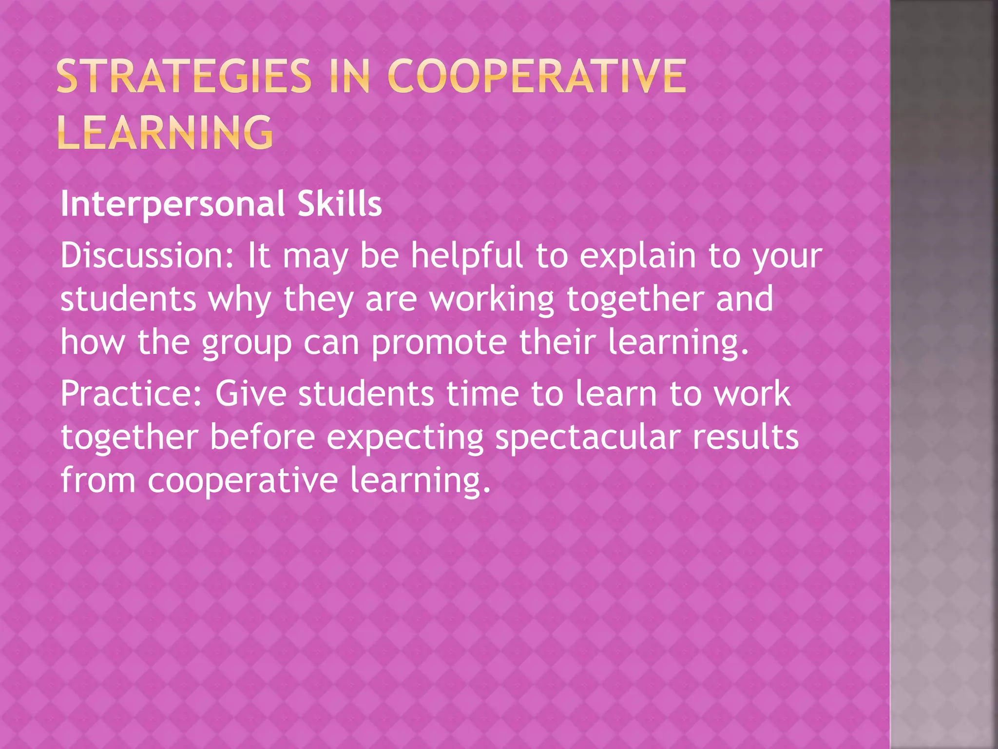 Cooperative learning teaching method | PPTX