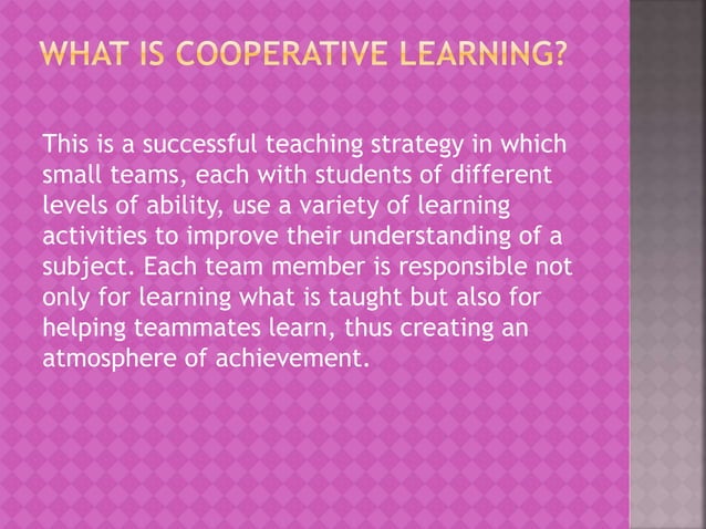 Cooperative learning teaching method | PPT