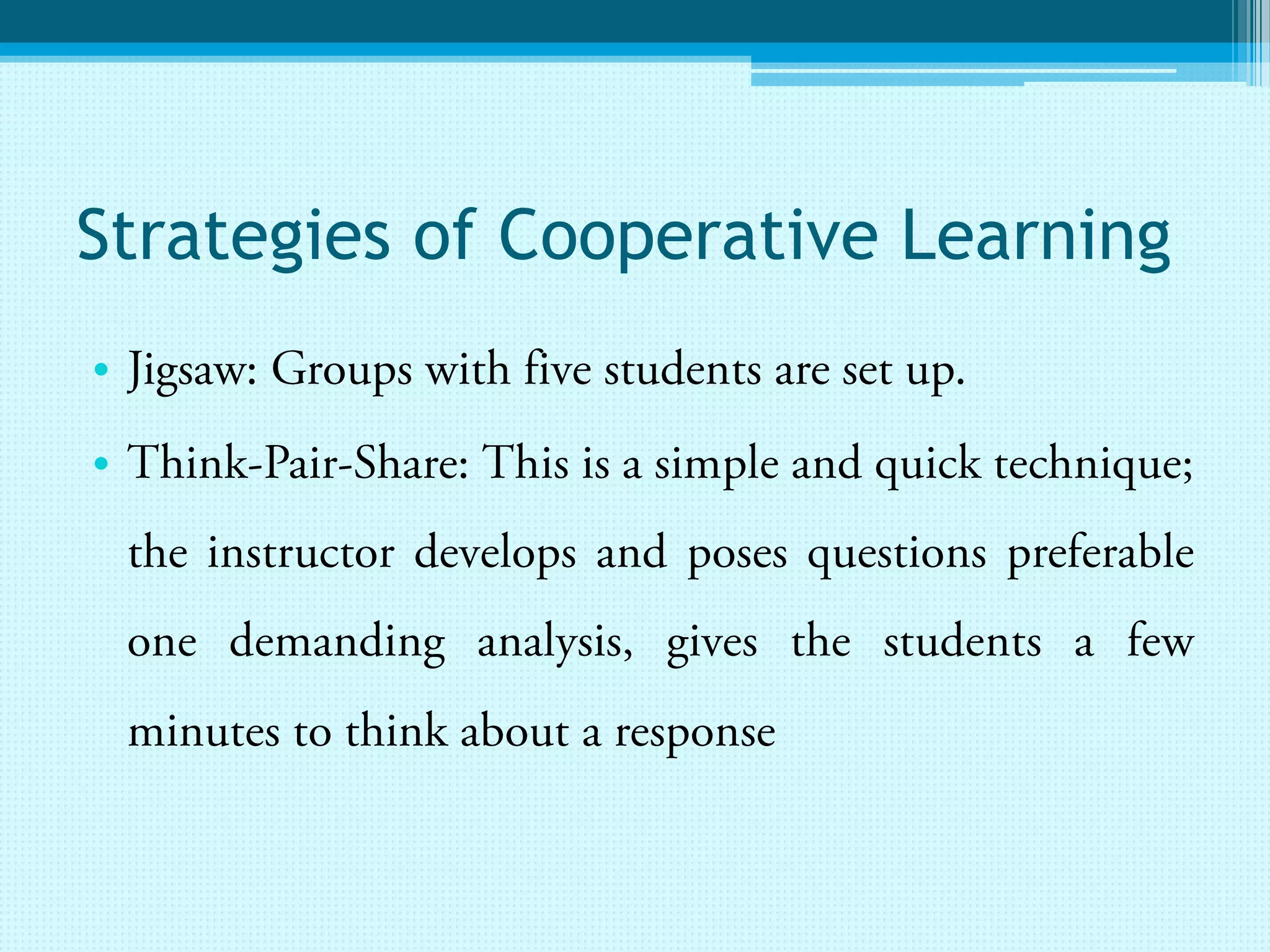 Cooperative learning technique | PDF