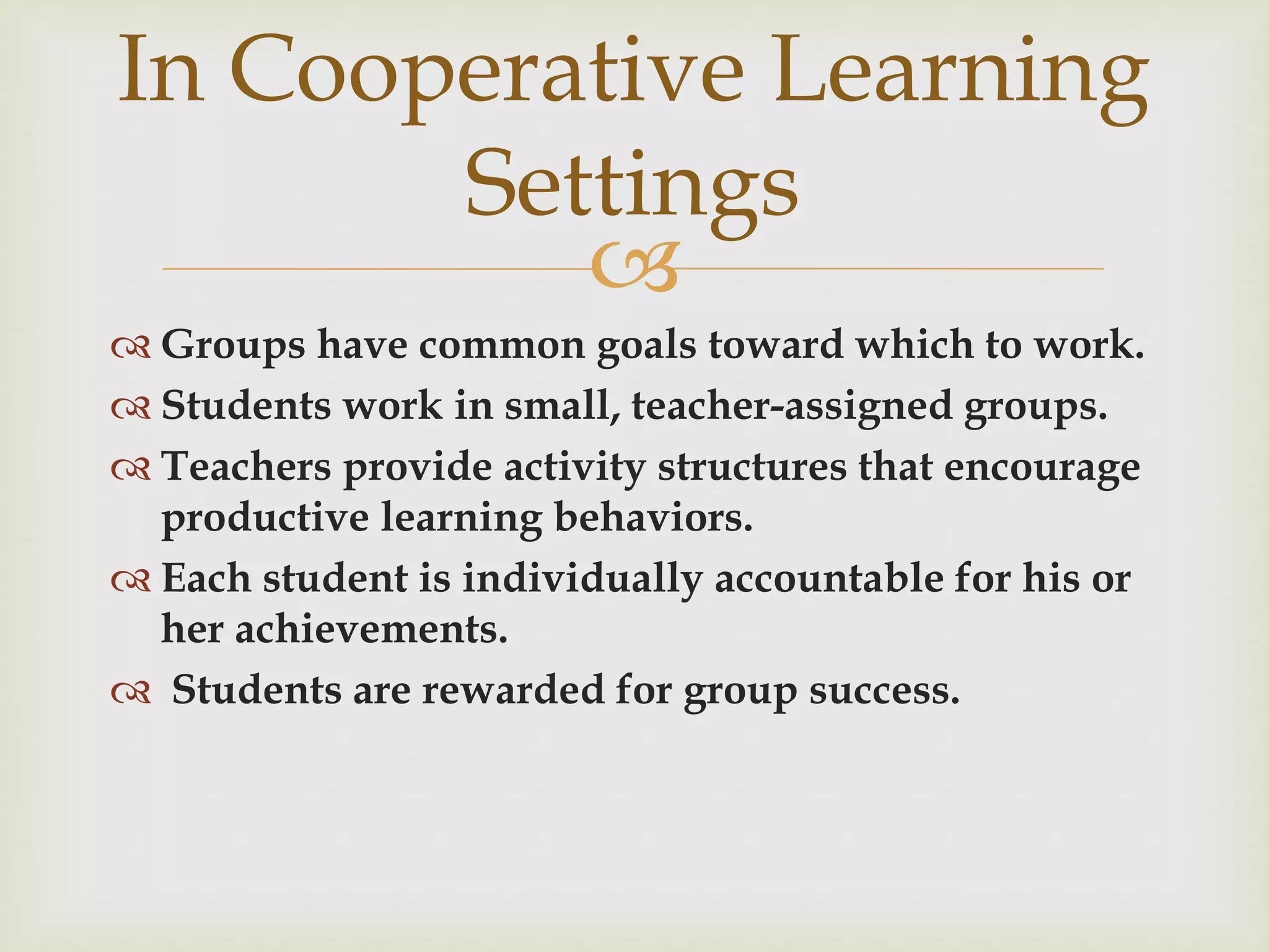 Cooperative learning techniques | PPTX