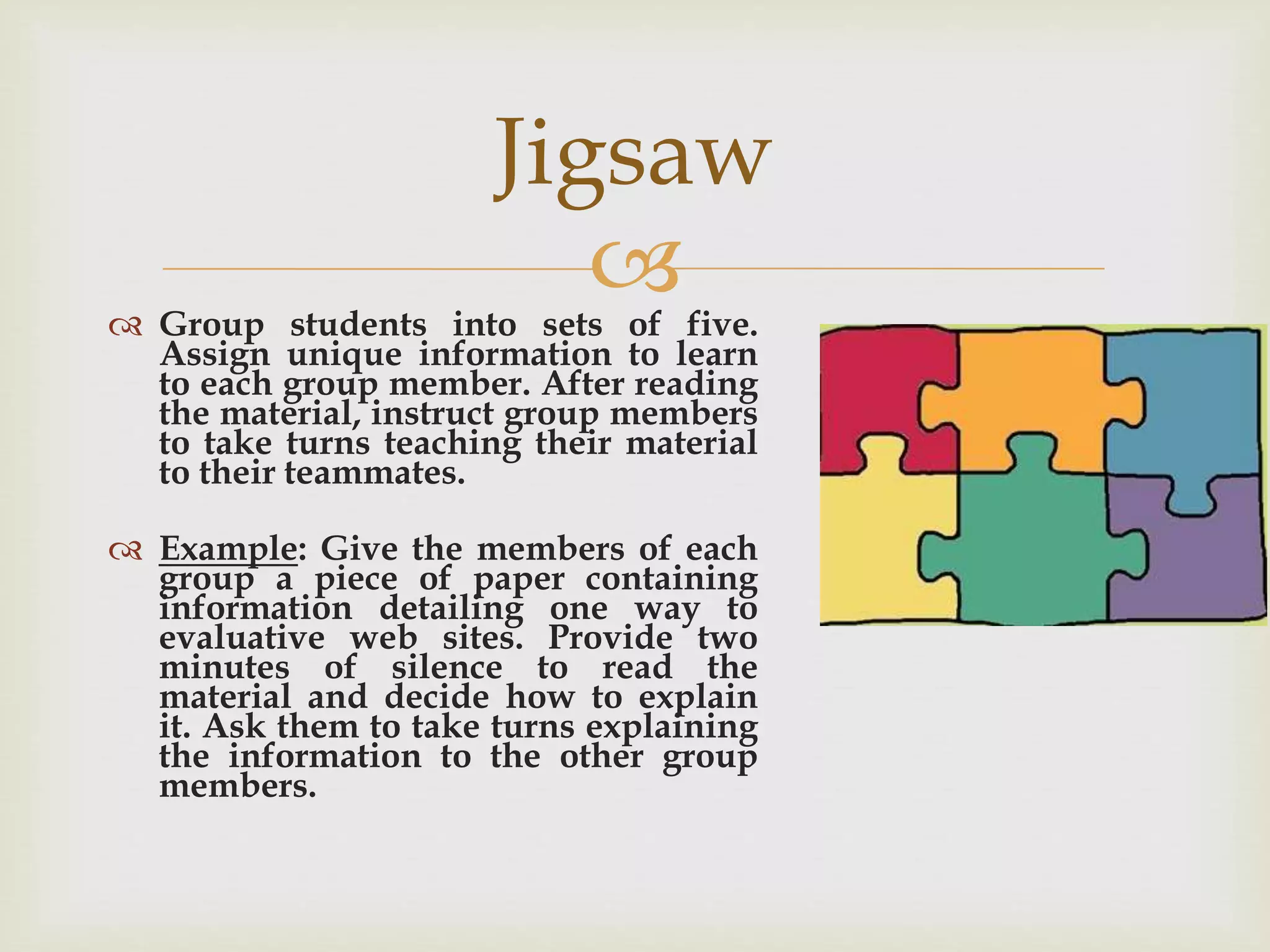 Cooperative learning techniques | PPTX