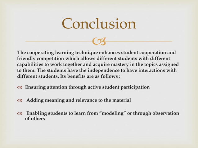 Cooperative learning techniques | PPTX | Homework and Study | Education