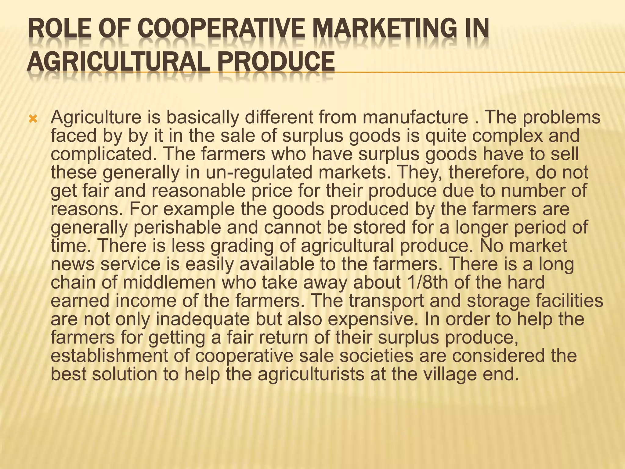 Cooperative marketing role A Presentation by Mr Allah Dad Khan | PPTX