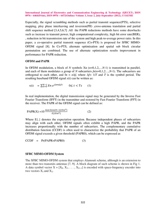 Cooperative Partial Transmit Sequence For Papr Reduction In Space