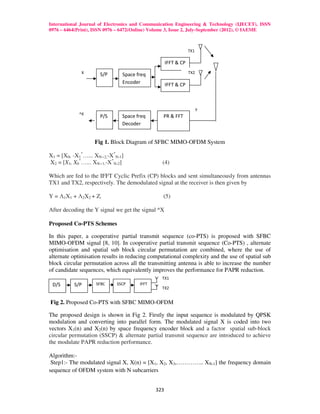 Cooperative partial transmit sequence for papr reduction in space frequency block code mimo ofdm ...