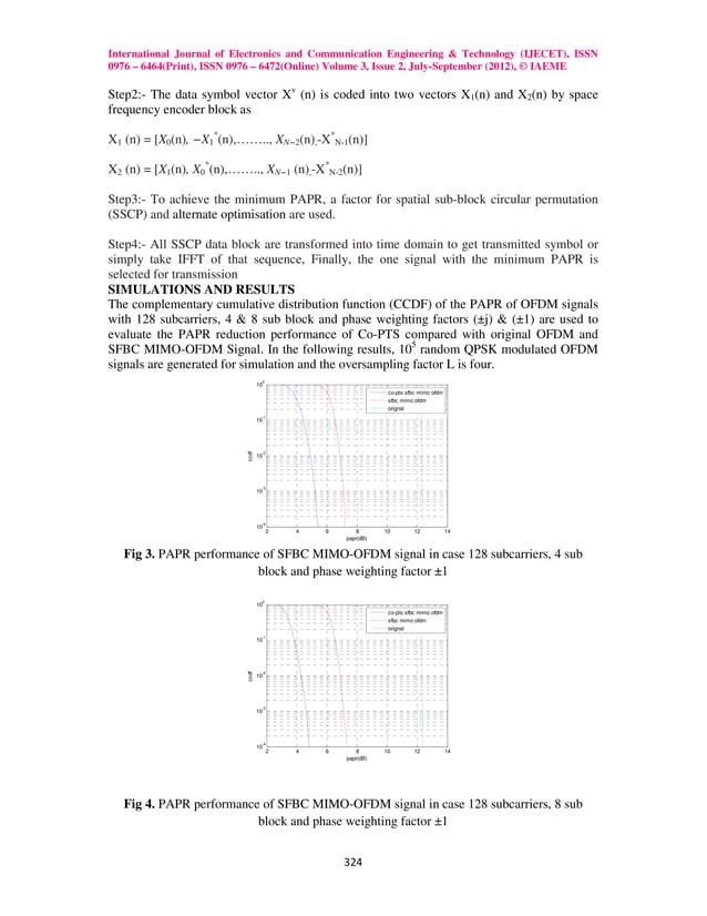 Cooperative partial transmit sequence for papr reduction in space frequency block code mimo ofdm ...