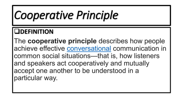 Cooperative principle | PPTX | Medical Health