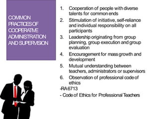 Cooperative supervision and administrative practice and principles | PPTX