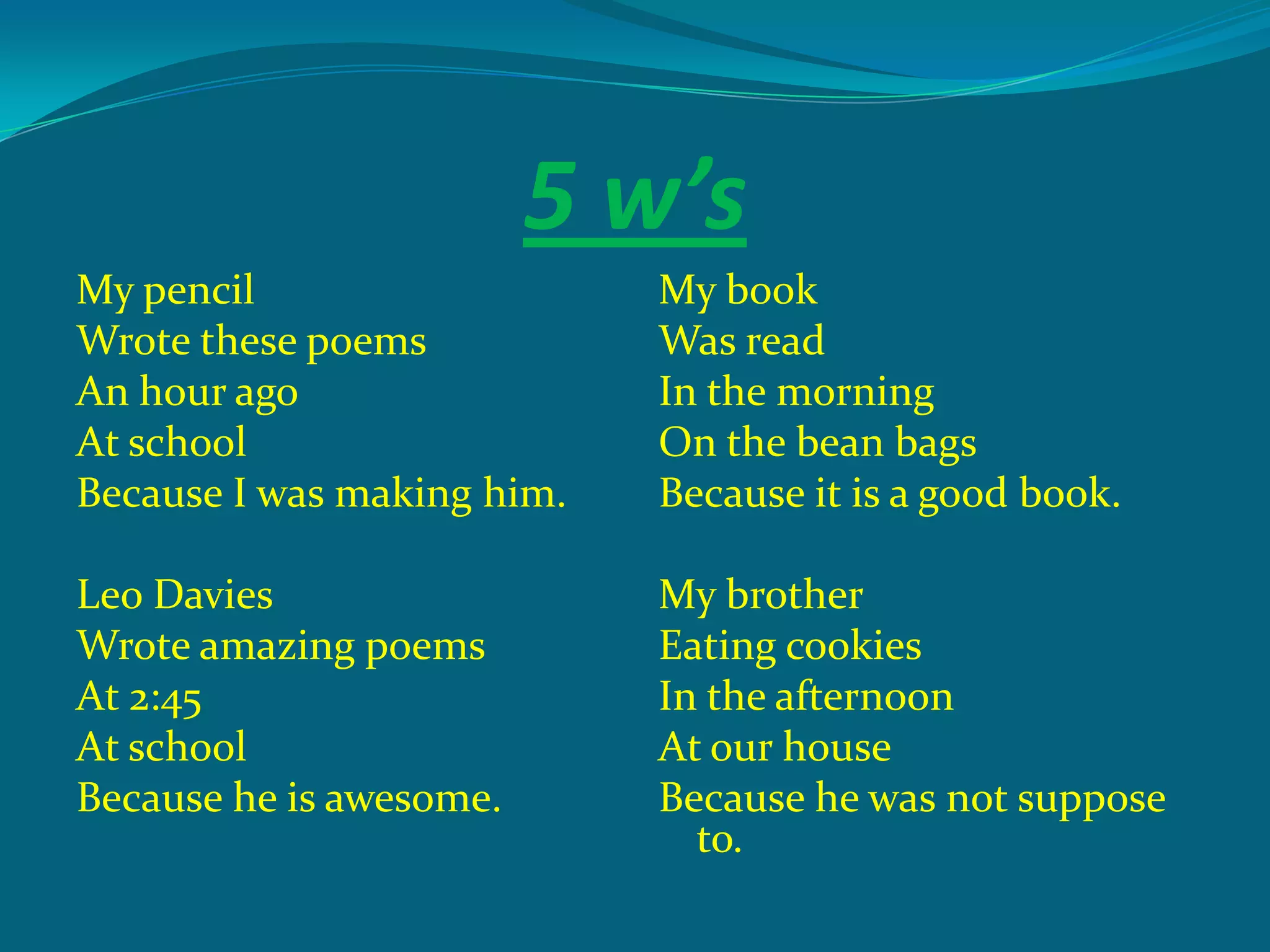Cooper’s wonderful poems | PPTX