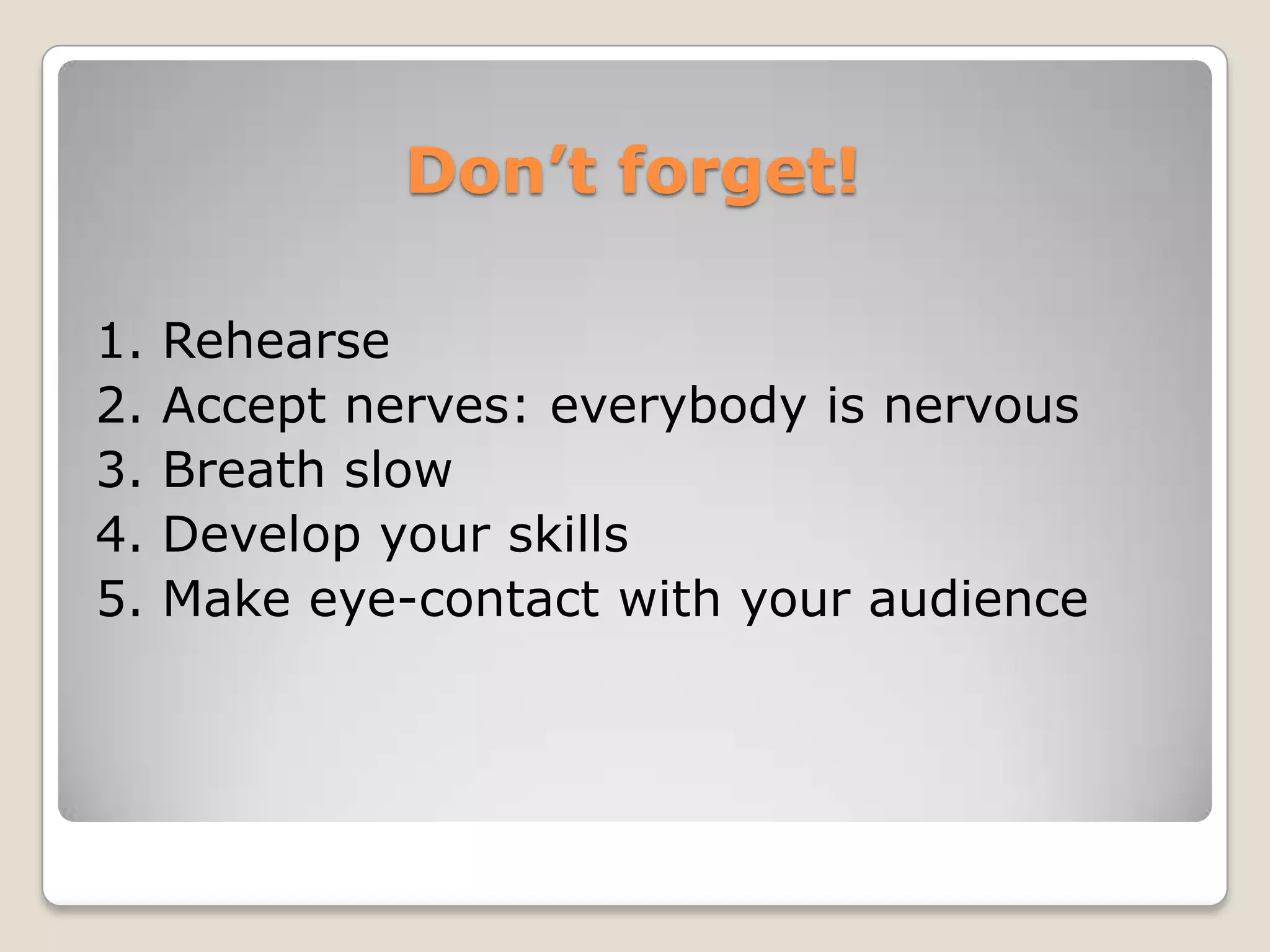 Cooping with nerves | PPTX