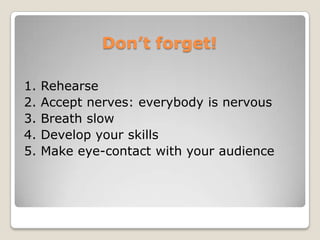 Cooping with nerves | PPTX