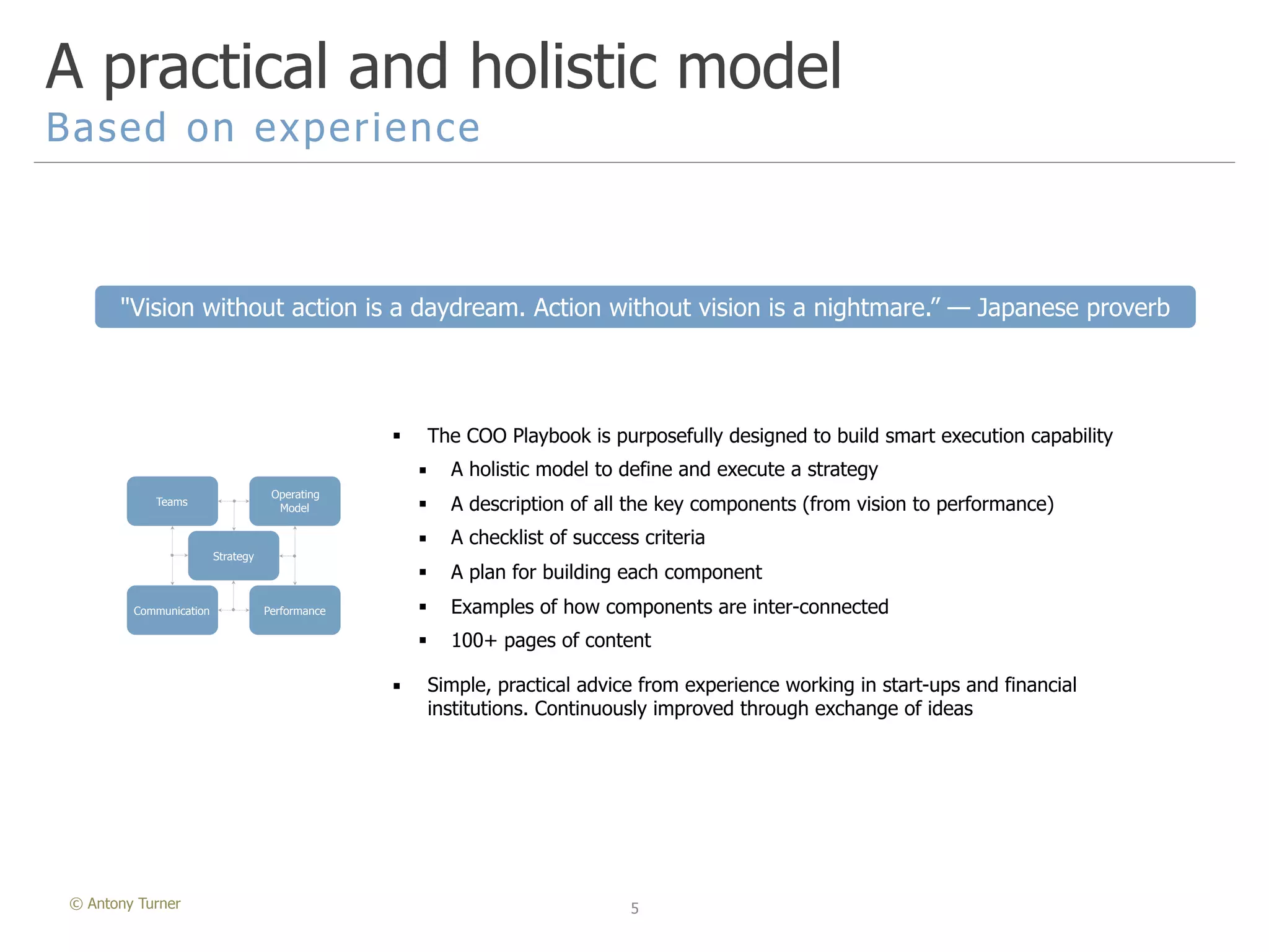 COO Playbook - Sample Oct 2018 | PPT