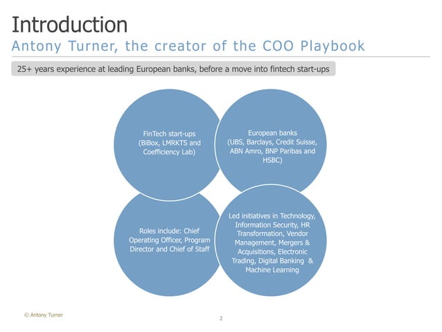 COO Playbook - Sample Oct 2018 | PPT