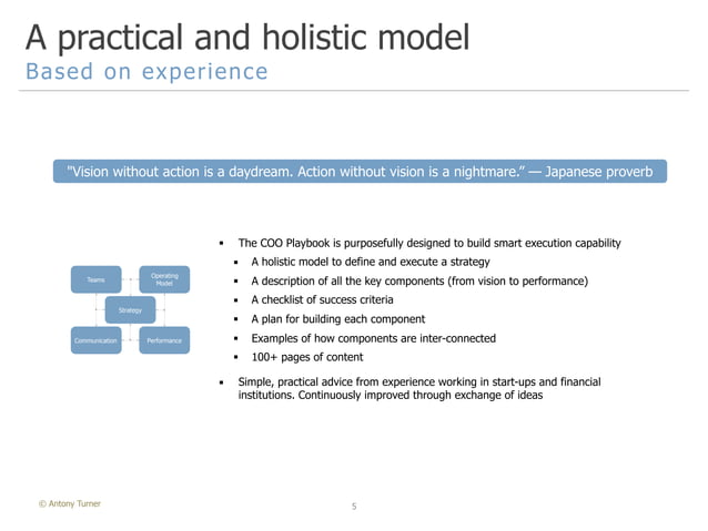 COO Playbook - Sample Oct 2018 | PPT