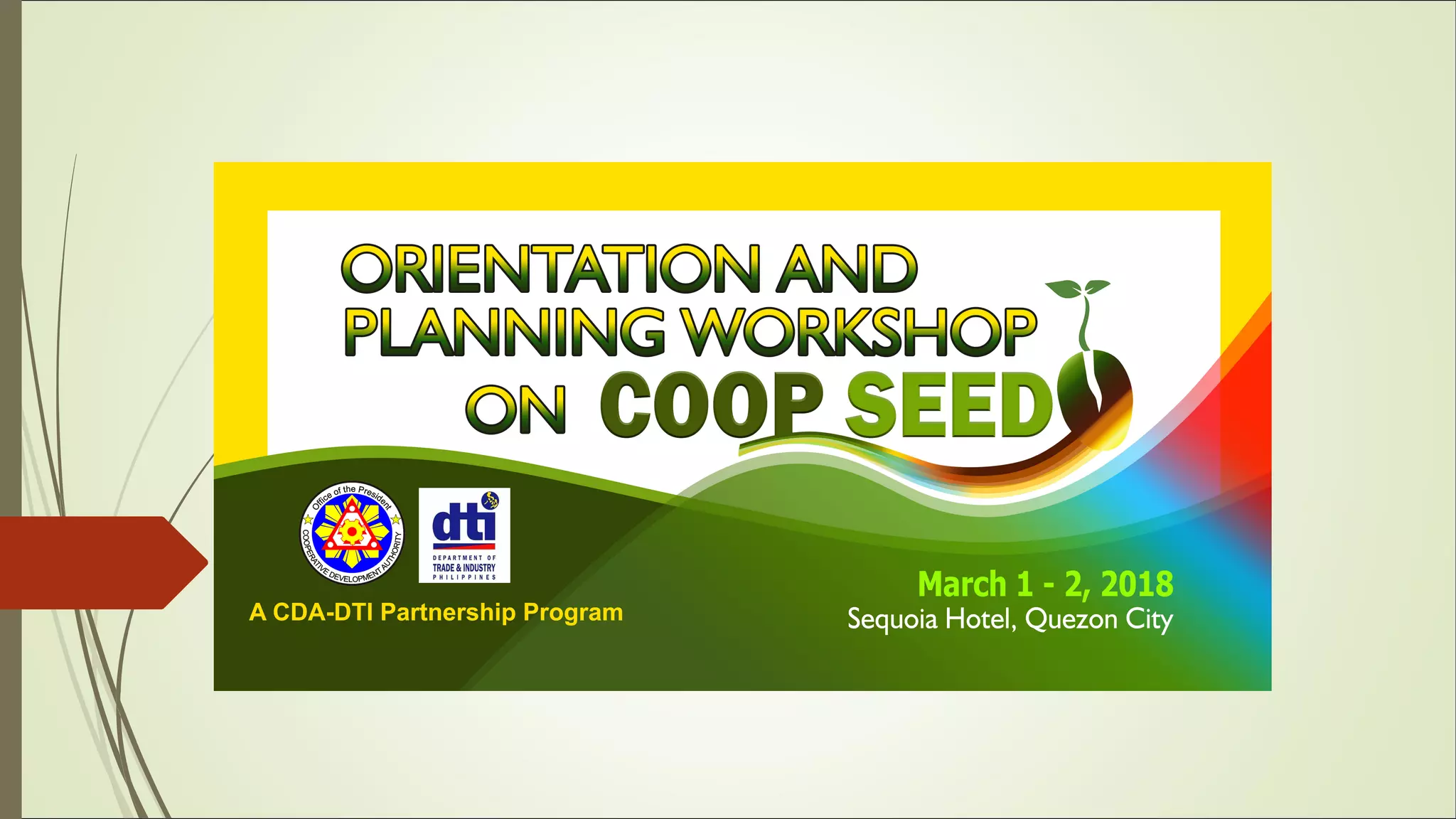 COOP SEED program of the CDA | PPT