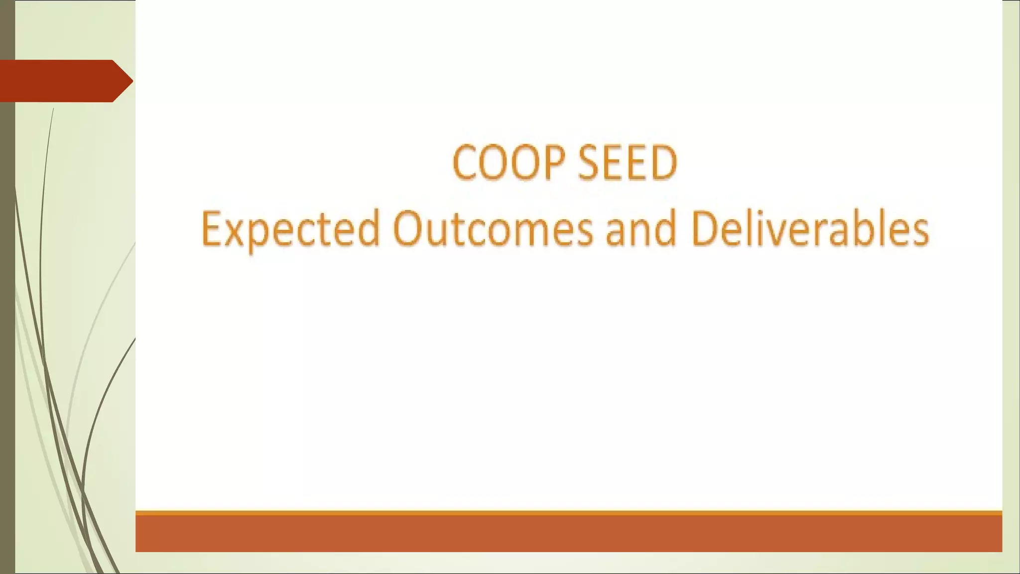 COOP SEED program of the CDA | PPT