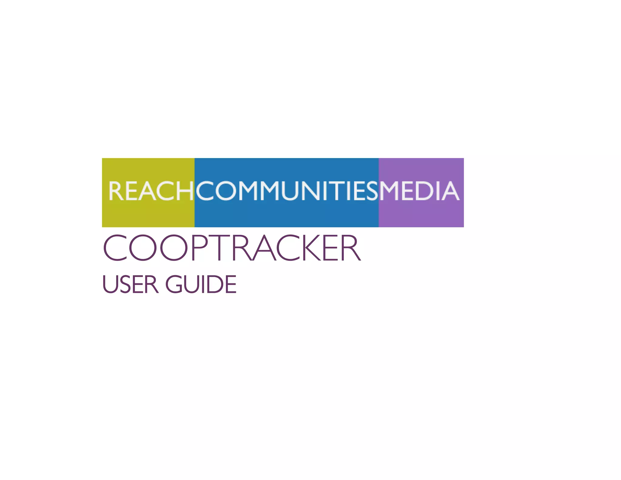 COOPTRACKER USER GUIDE | PDF