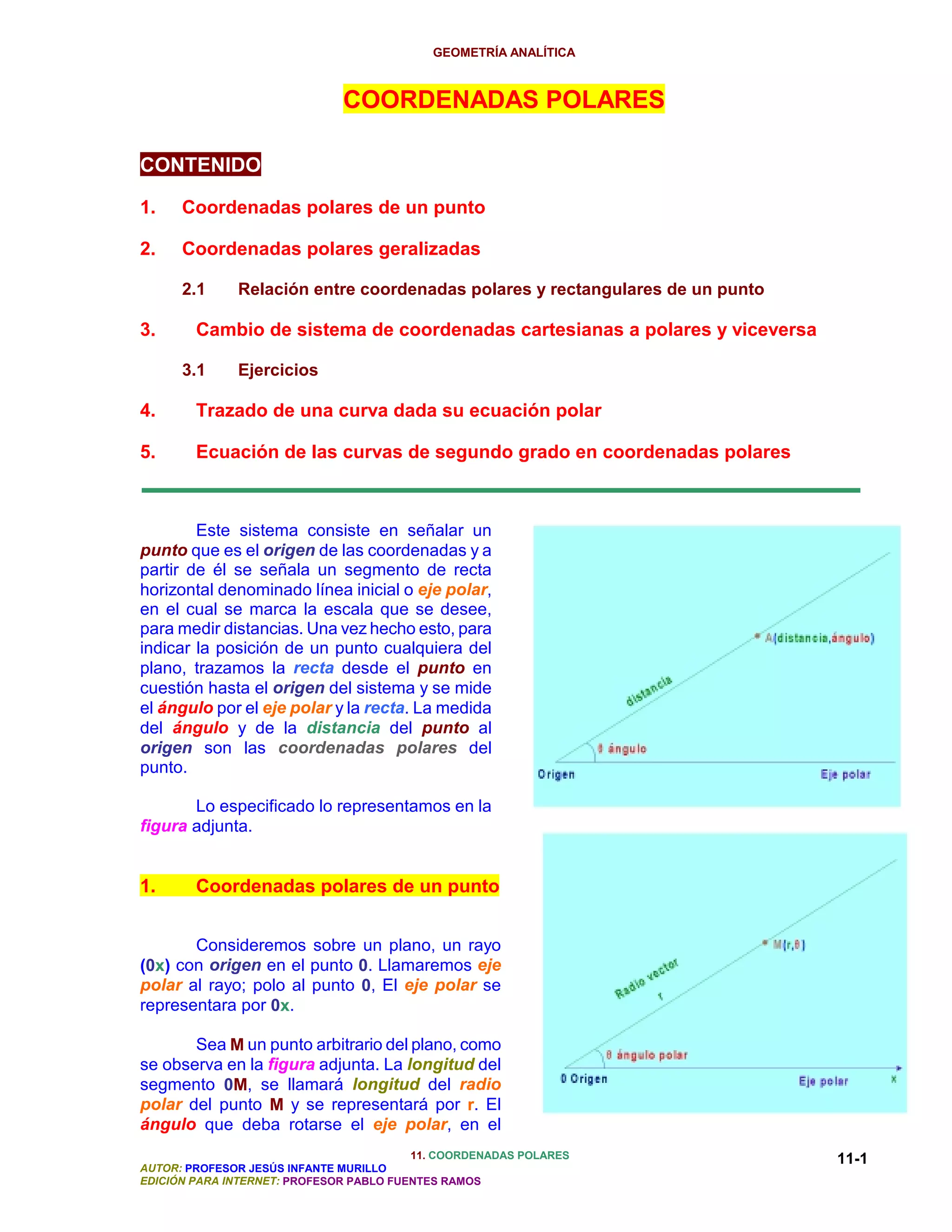 Coordenadas polares , Teoria y ejemplos | PDF