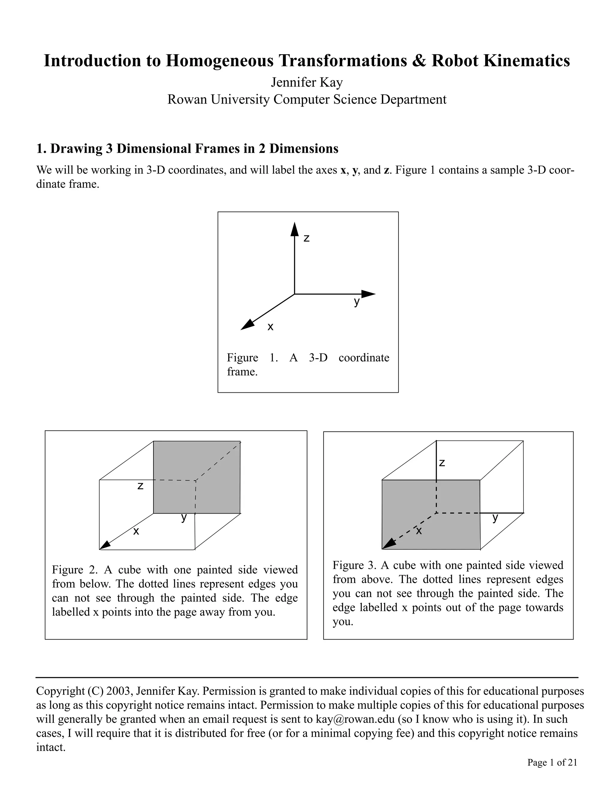 Coordenadas homogeneas mov_robot | PDF