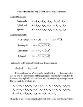 Coordinate and unit vector | PDF