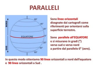 Paralleli, meridiani e coordinate geografiche | PDF