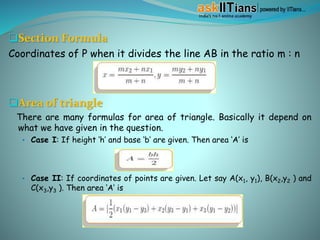 IIT JEE Coordinate Geometry- Preparation Tips to Practical Applications! - askIITians | PPTX