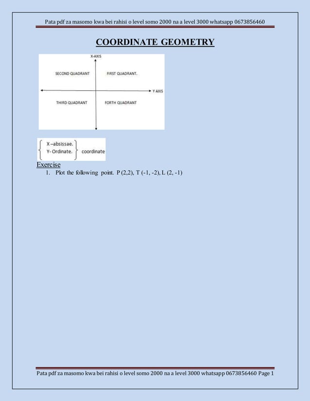 Coordinate geometry | PDF