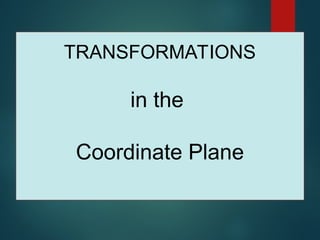 Coordinate Geometry- Plotting points, the cartesian plane and quadrants ...