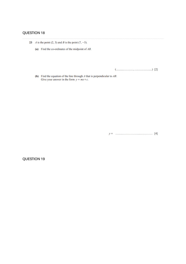 Coordinate Geometry Igcse Mathematics Pdf