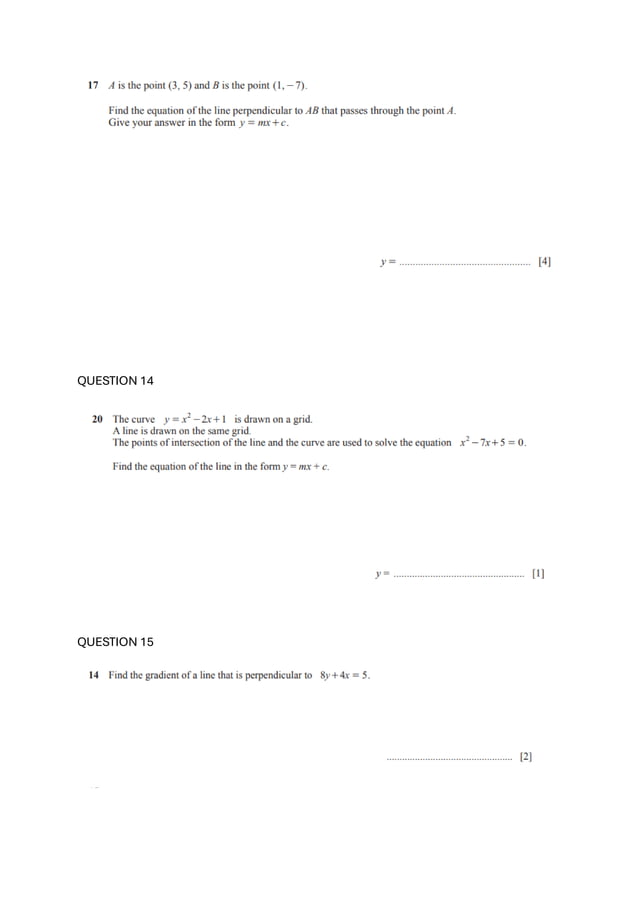 Coordinate Geometry Igcse Mathematics Pdf