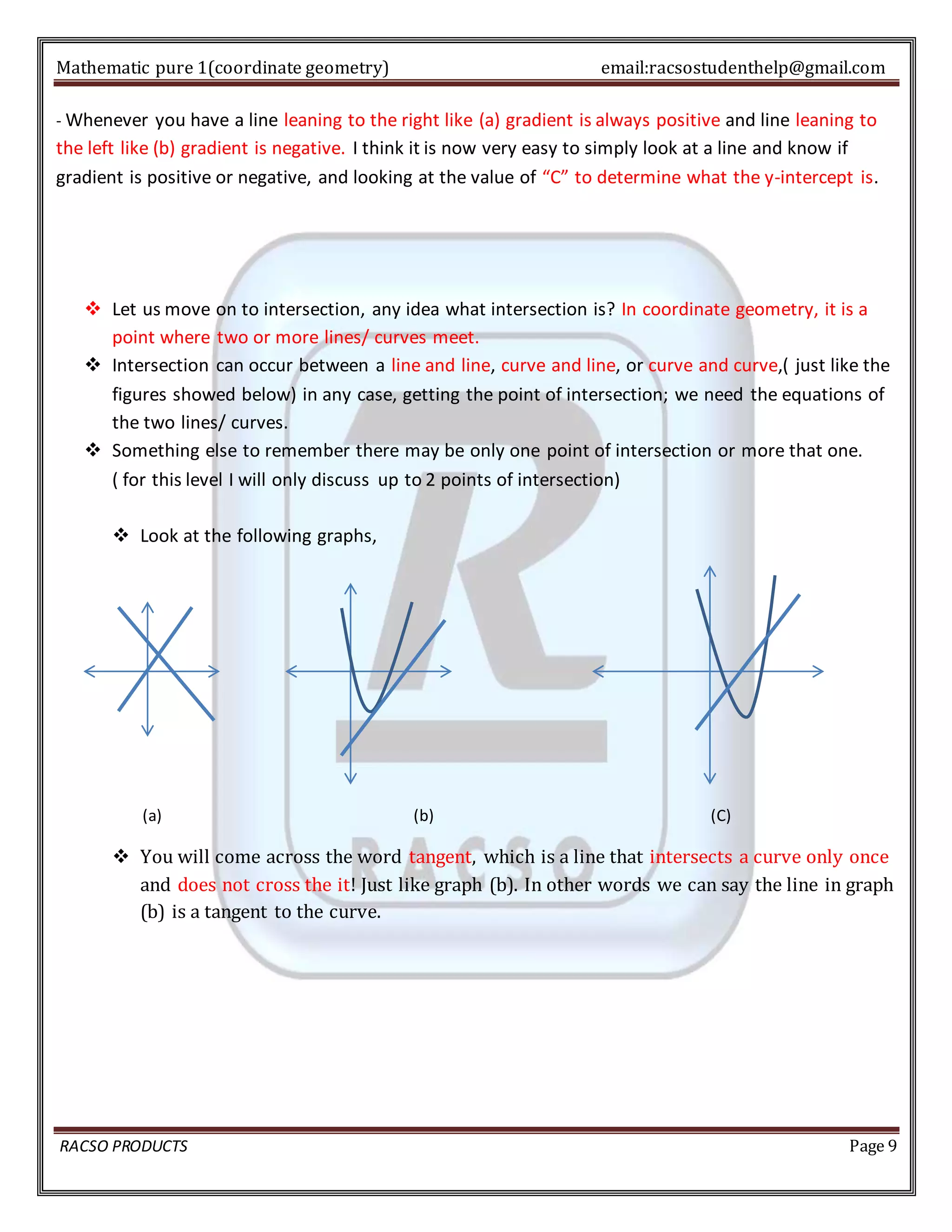 AS LEVEL COORDINATE GEOMETRY EXPLAINED | DOCX