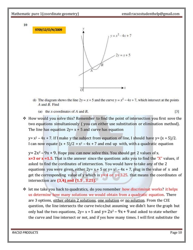 AS LEVEL COORDINATE GEOMETRY EXPLAINED | DOCX