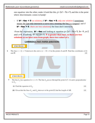AS LEVEL COORDINATE GEOMETRY EXPLAINED | DOCX