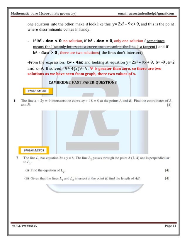 AS LEVEL COORDINATE GEOMETRY EXPLAINED | DOCX