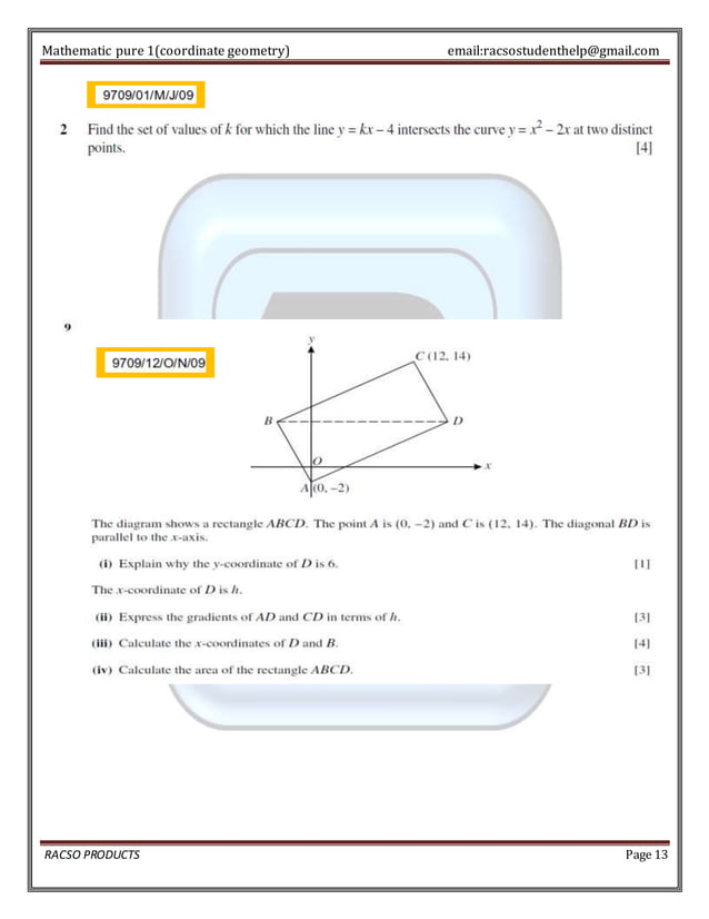 AS LEVEL COORDINATE GEOMETRY EXPLAINED | DOCX