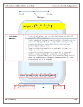 AS LEVEL COORDINATE GEOMETRY EXPLAINED | DOCX