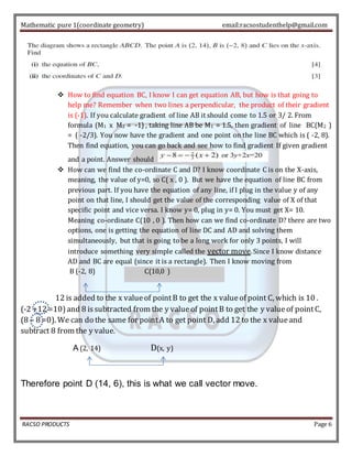 AS LEVEL COORDINATE GEOMETRY EXPLAINED | DOCX
